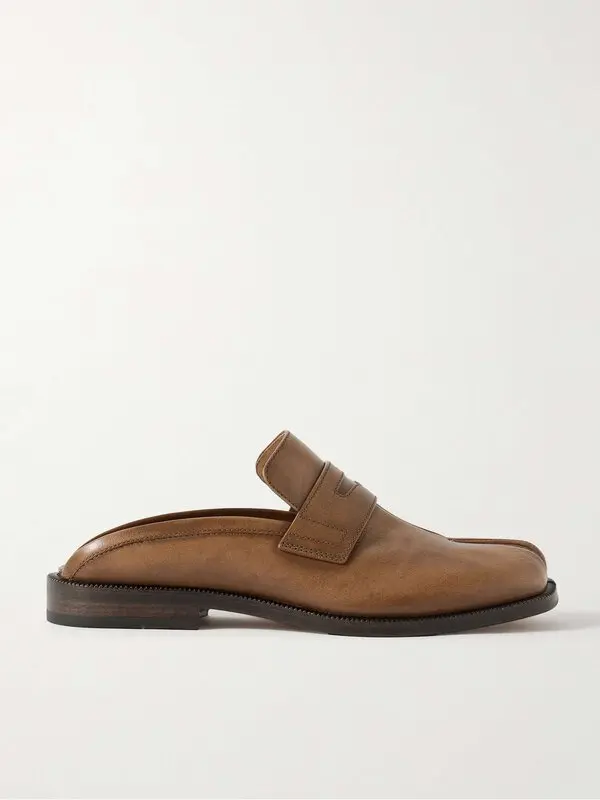 MAISON MARGIELA Tabi City Leather Split-toe Loafers - Tan