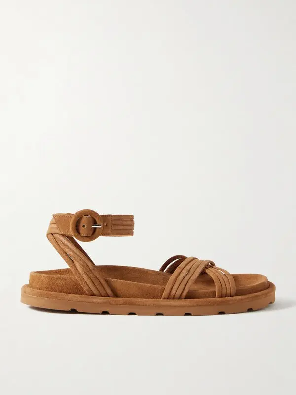 GIANVITO ROSSI Lianne Suede Sandals - Brown
