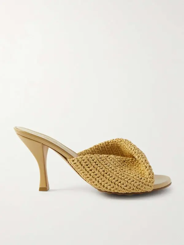Bottega Veneta Blink Raffia Mules