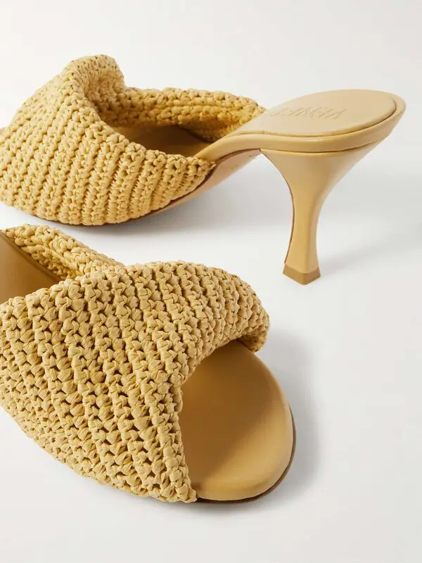 Bottega Veneta Blink Raffia Mules