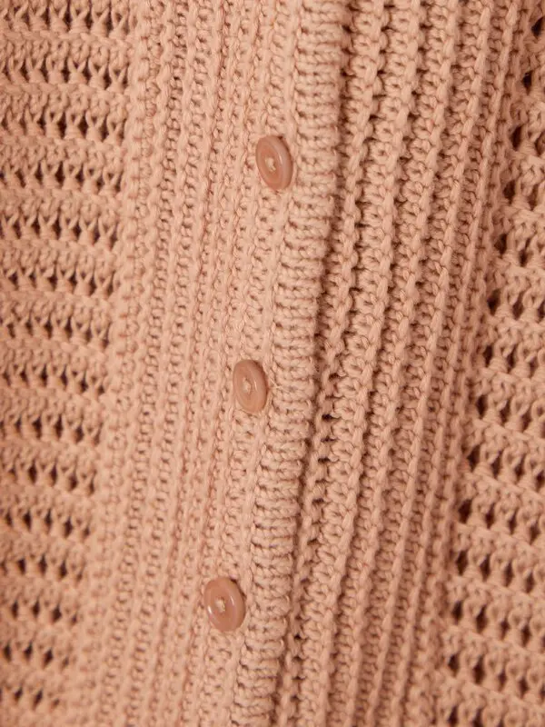 Chloé Ruffled Crocheted Cotton Cardigan