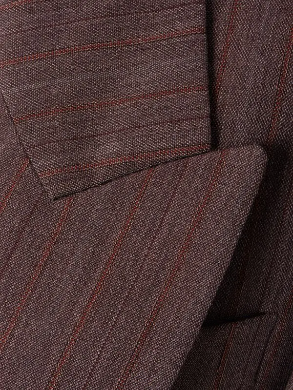 Bottega Veneta Striped Wool-blend Twill Blazer - Brown