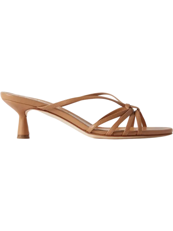 AeydĒ Abby Knotted Leather Sandals - Brown