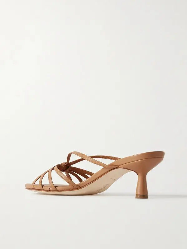 AeydĒ Abby Knotted Leather Sandals - Brown