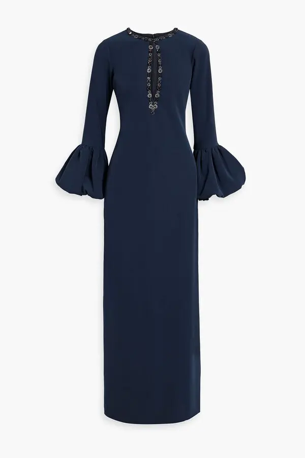 Marchesa Cutout Embellished Crepe Gown