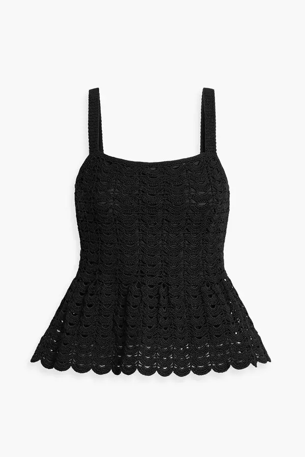 Carolina Herrera Crochet Peplum Top