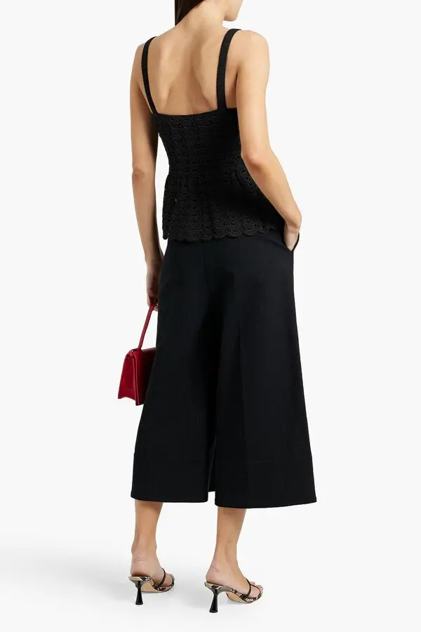 Carolina Herrera Crochet Peplum Top