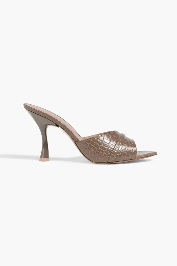 MALONE SOULIERS Julia 90 Croc-effect Leather Mules