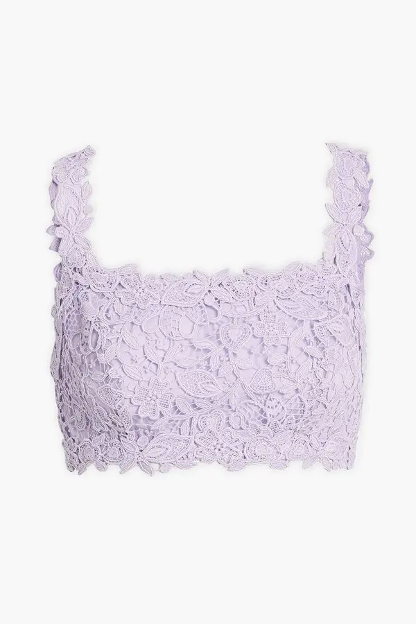 Carolina Herrera Cropped Guipure Lace Top