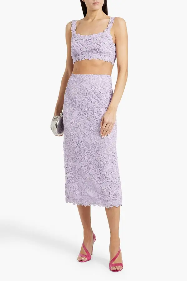 Carolina Herrera Cropped Guipure Lace Top