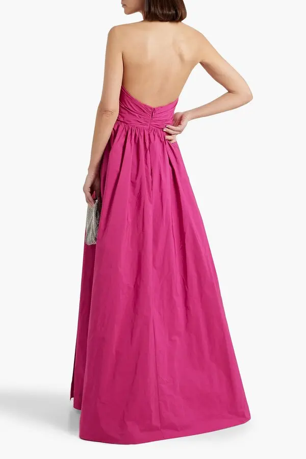 Marchesa Cutout Taffeta Halterneck Gown