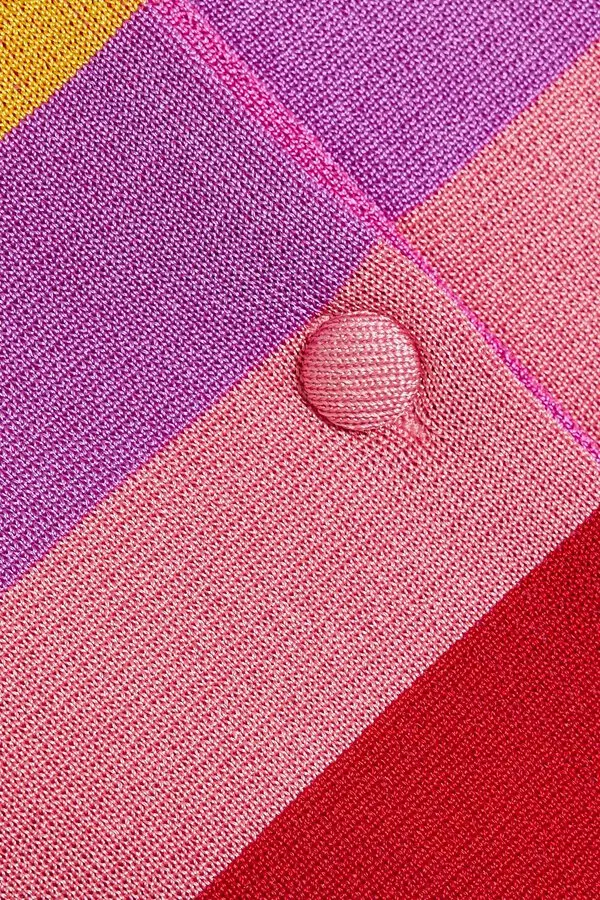 Carolina Herrera Cropped Striped Knitted Cardigan - Multicolor