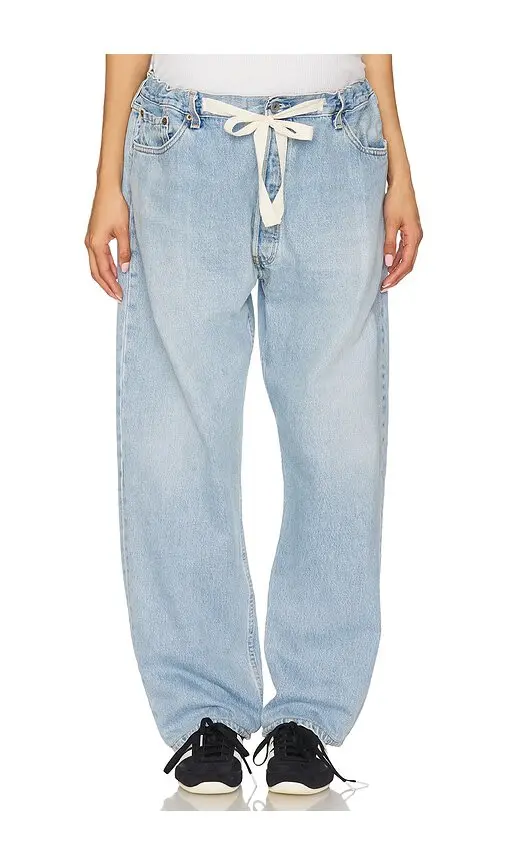 ALIGRACE Vintage Drawstring Maternity Jeans