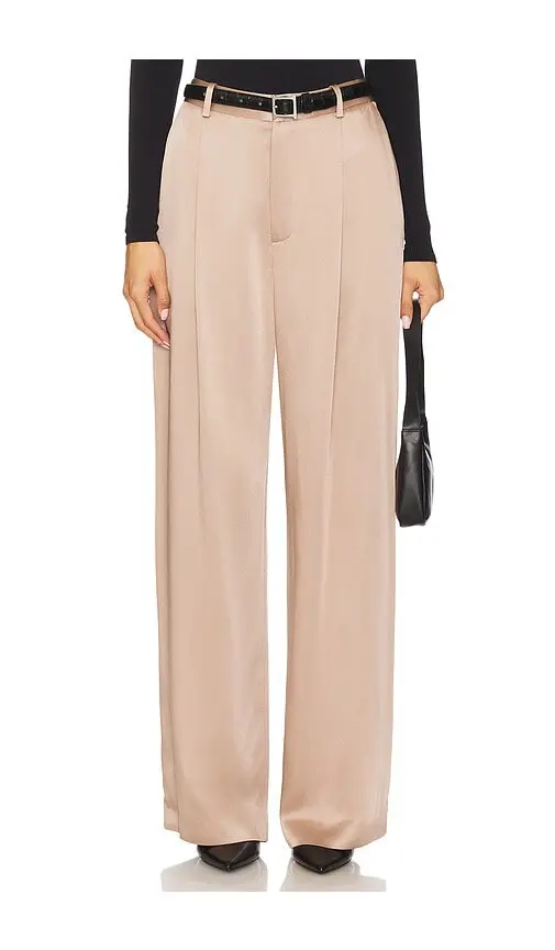 Lapointe Satin Relaxed Pant - Oat