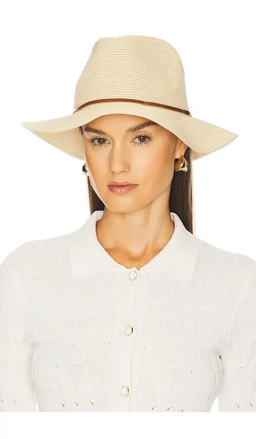 Brixton Wesley Straw Packable Fedora - Tan