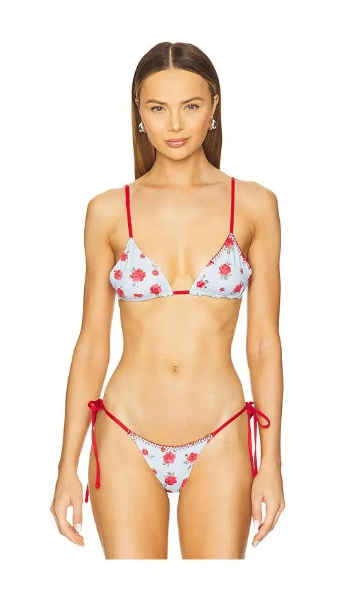 Frankies Bikinis Lumia Bikini Top - Rosewater Print