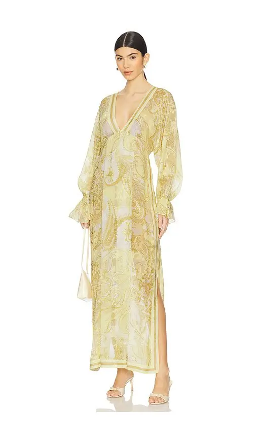 Hemant & Nandita Kaftan Without Slip - Light Yellow