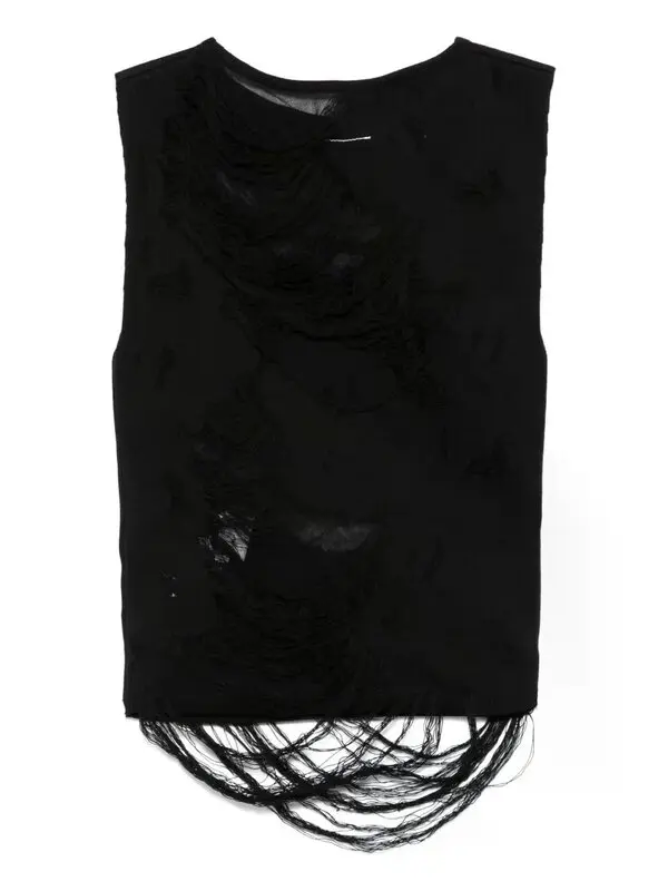 MAISON MARGIELA Distressed Tank Top - Black