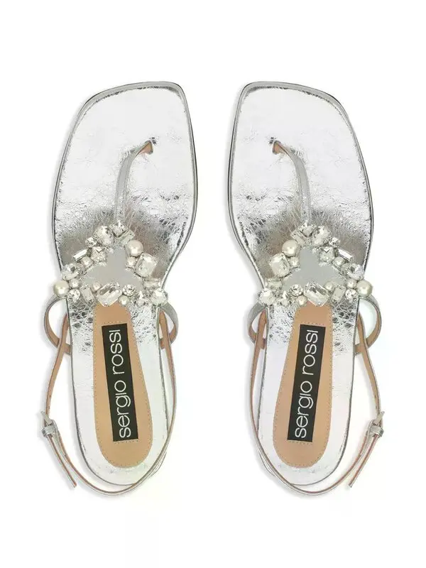 SERGIO ROSSI Godiva Precious Sandals - Silver