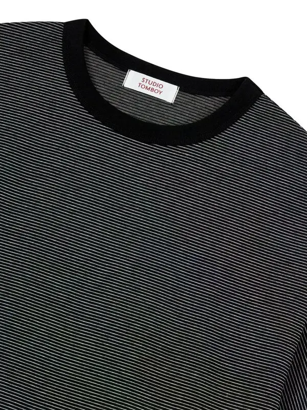 STUDIO TOMBOY Striped Round-neck T-shirt - Black
