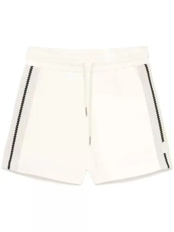 Moncler Knitted-trim Track Shorts - Neutrals