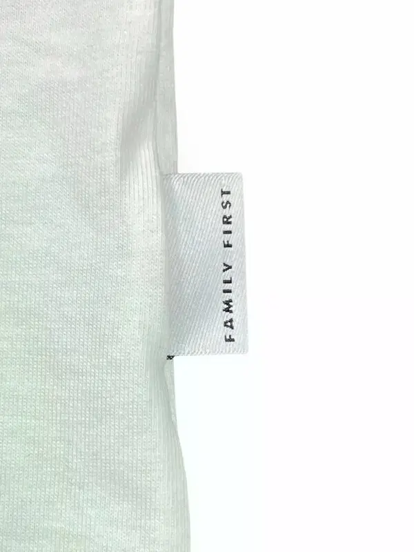 FAMILY FIRST Slogan-embroidered T-shirt