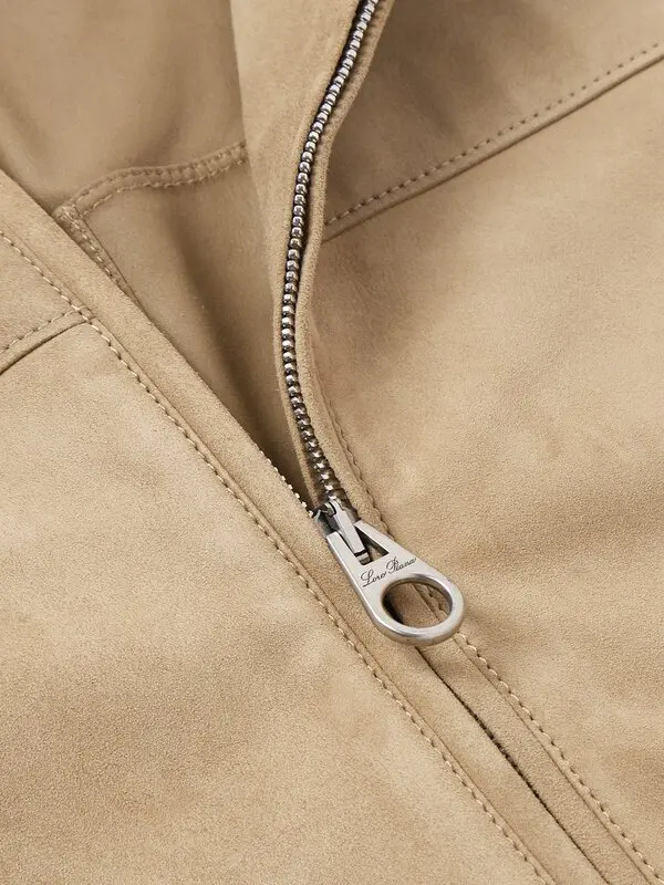 Loro Piana Suede Zip-up Bomber Jacket