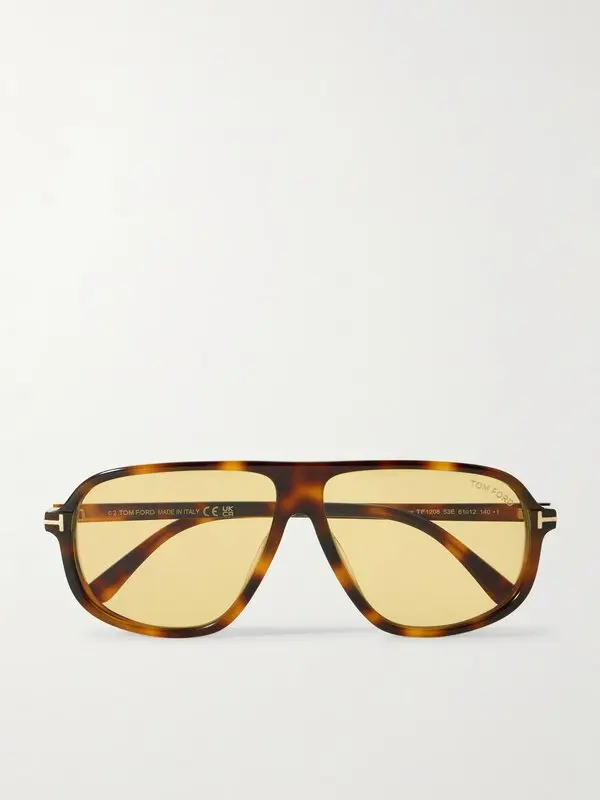 TOM FORD Guillame Aviator-style Sunglasses - Tortoiseshell
