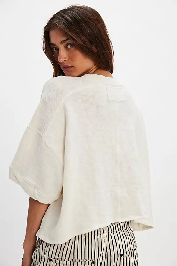 Free People We The Free Flashback Cardi Tee - Tofu