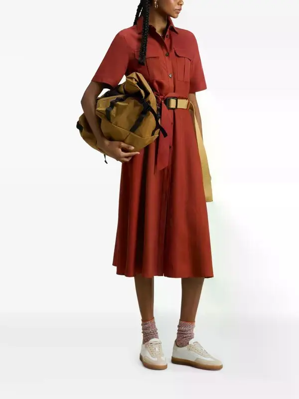 Woolrich Short-sleeved Midi Shirt Dress - Orange