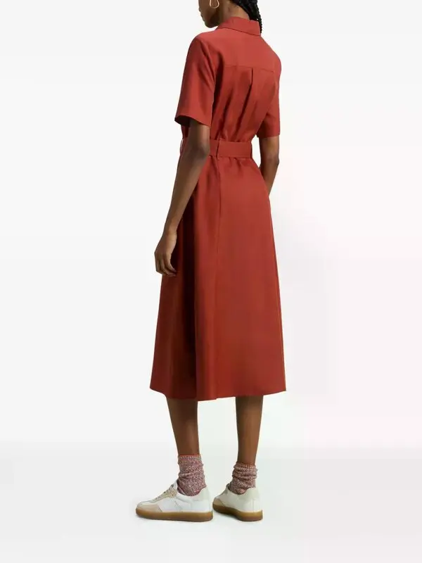 Woolrich Short-sleeved Midi Shirt Dress - Orange