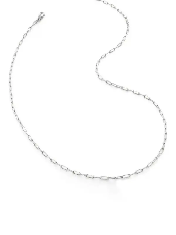 Monica Vinader 14kt White Gold Paperclip Chain Necklace - Silver