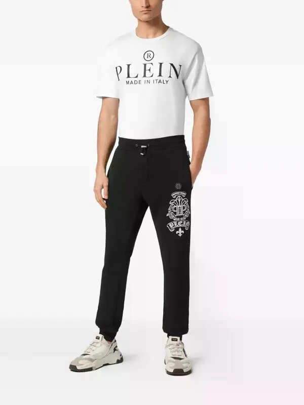 Philipp Plein Graphic-detail Tapered Track Pants - Black