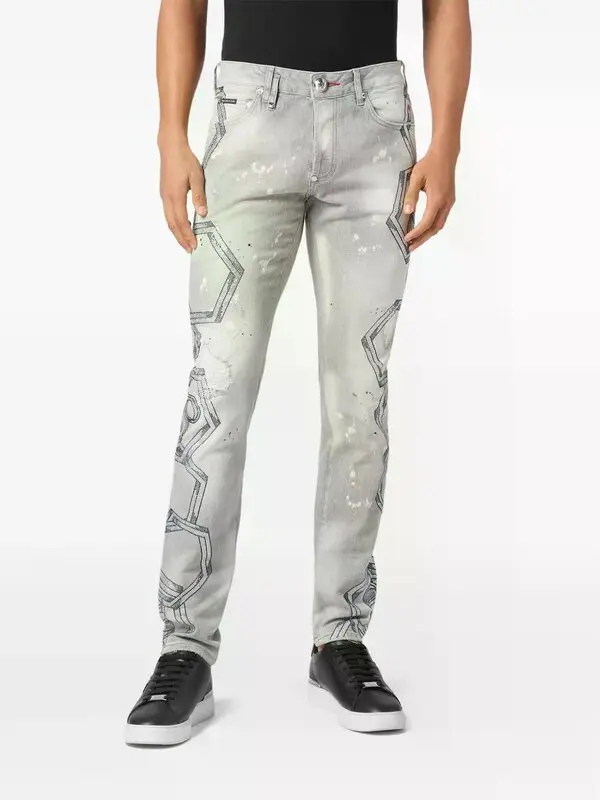 Philipp Plein Crystal-embellished Jeans