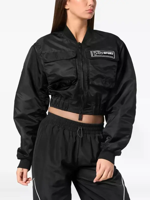 PLEIN SPORT Cropped Bomber Jacket