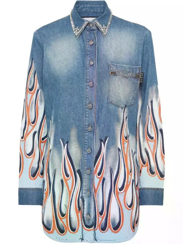 Philipp Plein Flame Racing Shirt