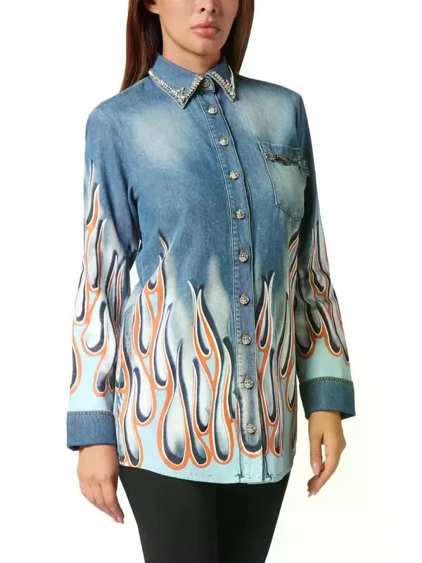 Philipp Plein Flame Racing Shirt