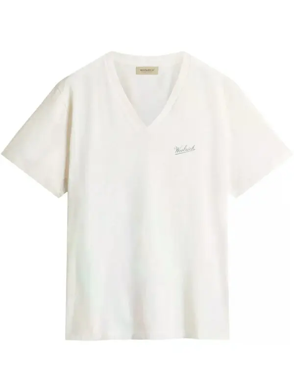 Woolrich V-neck Slub-texture T-shirt