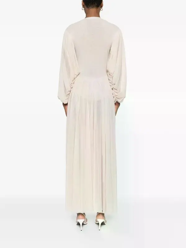 Philosophy Di Lorenzo Serafini Long V-Neck Dress - Neutrals - 46% Off |  Editorialist