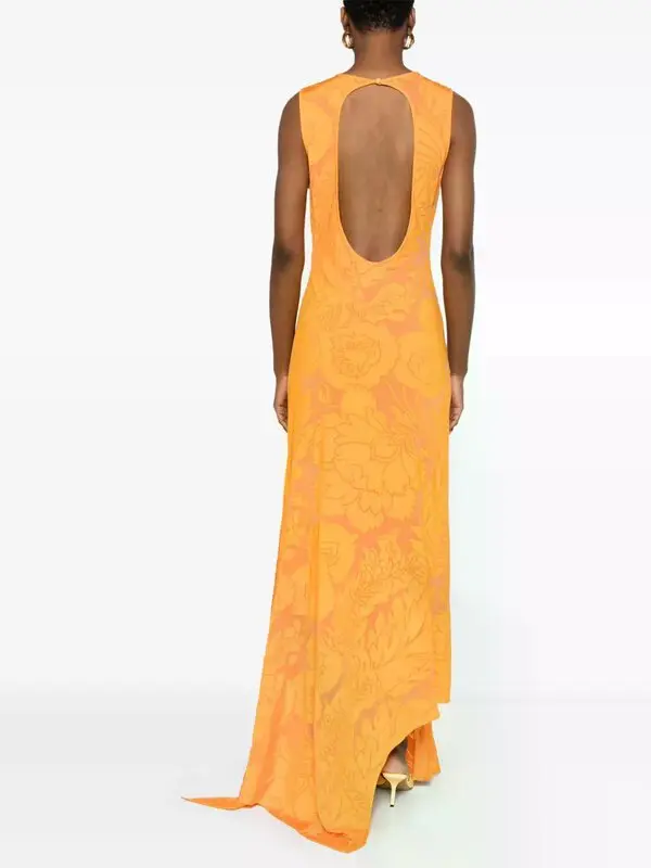 Etro Jacquard Maxi Dress - Orange