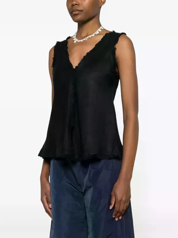 P.a.r.o.s.h Linen Top - Black