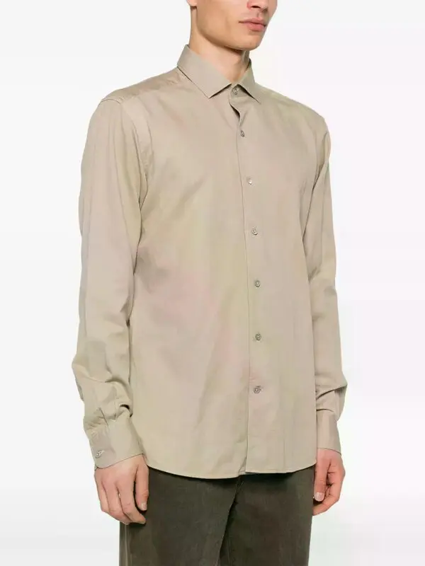 Zegna Spread-collar Shirt - Neutrals