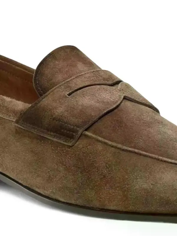 Santoni Suede Loafers - Brown