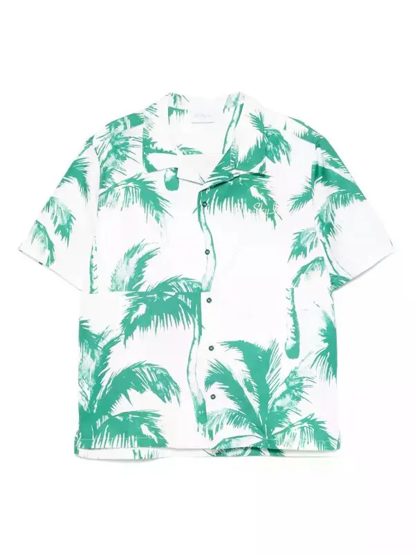 BLUE SKY INN Green Palm Shirt - White