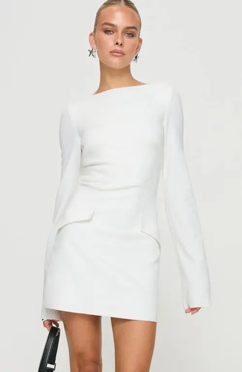 Princess Polly Carters Long Sleeve Mini Dress - White | Editorialist
