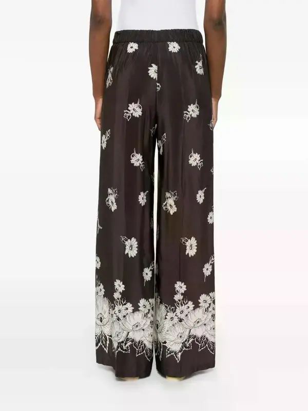 P.a.r.o.s.h Floral-print Trousers - Brown