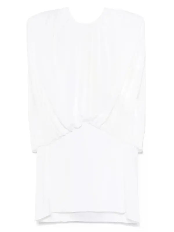 Bevza Gathered Mini Dress - White