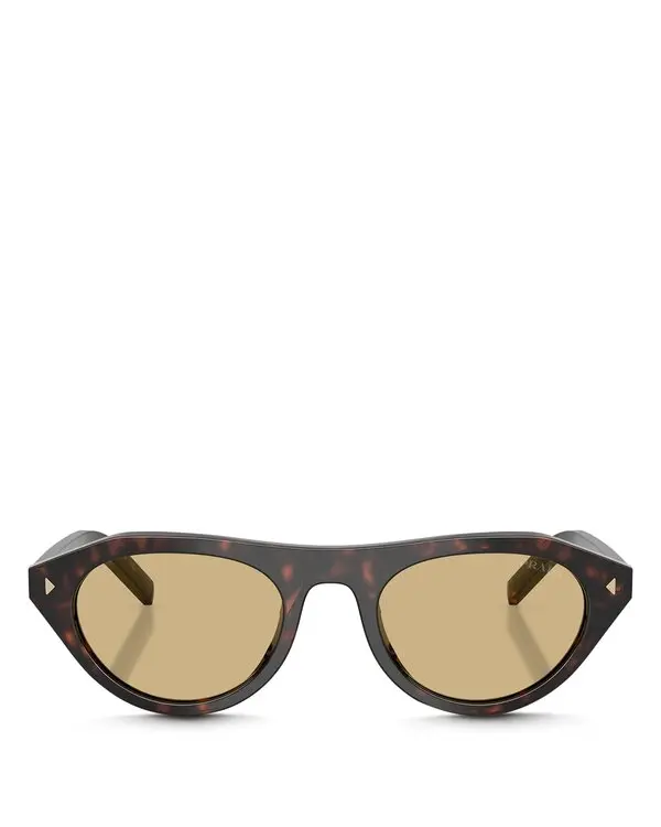 Prada 51mm Round Sunglasses - Light Brown