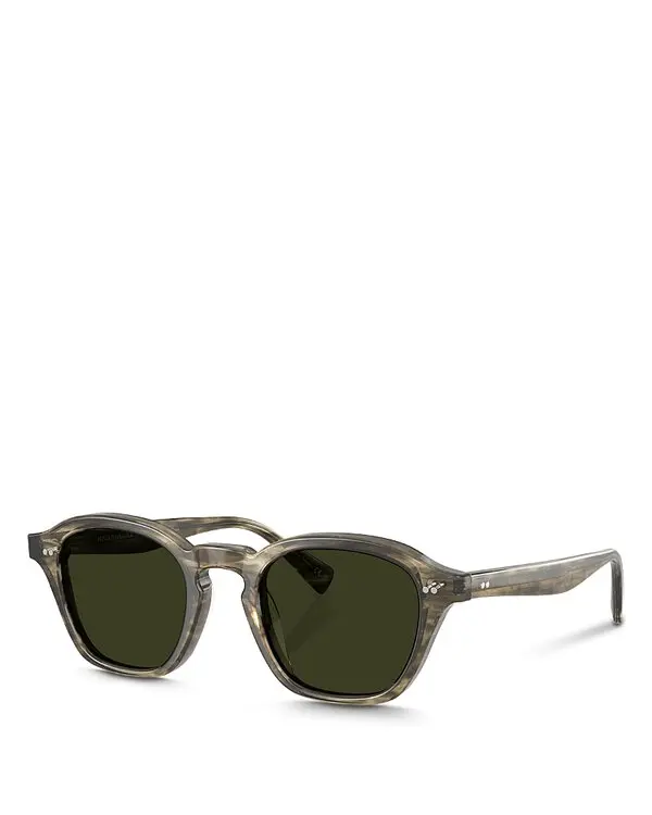 Oliver Spencer Eyles Square Sunglasses - Olive