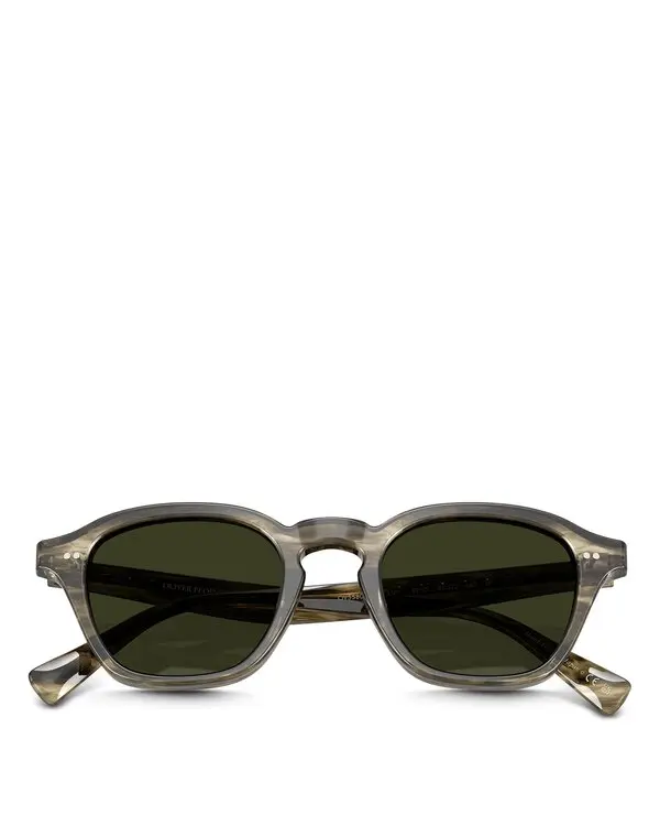 Oliver Spencer Eyles Square Sunglasses - Olive